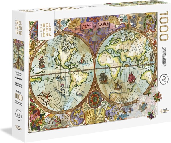 Acheter Casse-tête 1000 Prestige - Mappemonde - Belvedere Puzzle - Joubec acheter jouets et jeux ...